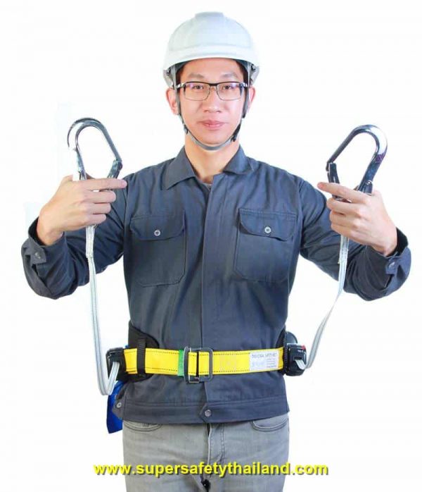 เข็มขัด AUTO กันตกจากที่สูงแบบดึงกลับอัตโนมัติ 2 ตะขอ (AUTO REVERSE ...